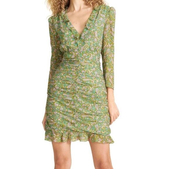 Veronica Beard | Dresses | Veronicabeard Dress Silk Mini Ruffle Paisley ...